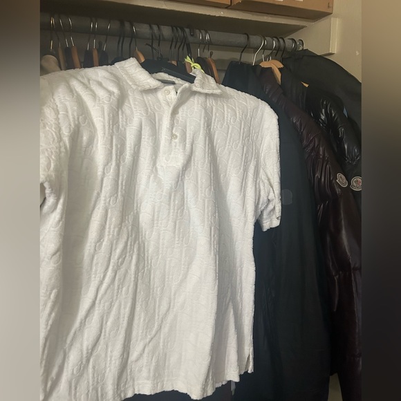 Dior | Shirts | Dior Oblique Offwhite Terry Cotton Jacquard Polo Size M ...